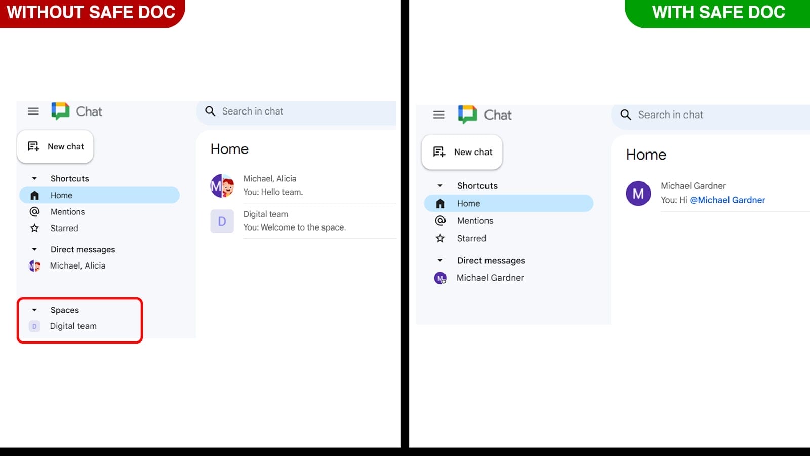 Disable Students Using Spaces in Google Chat | Safe Doc