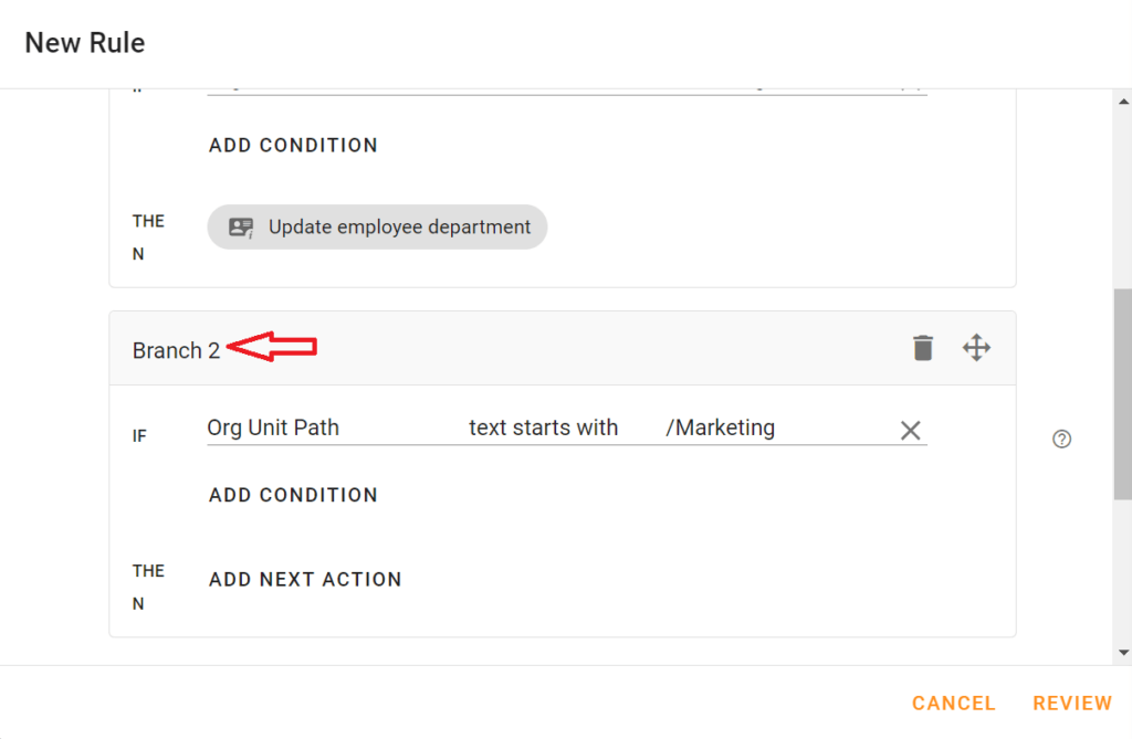 How to automatically update departments by Organization Unit