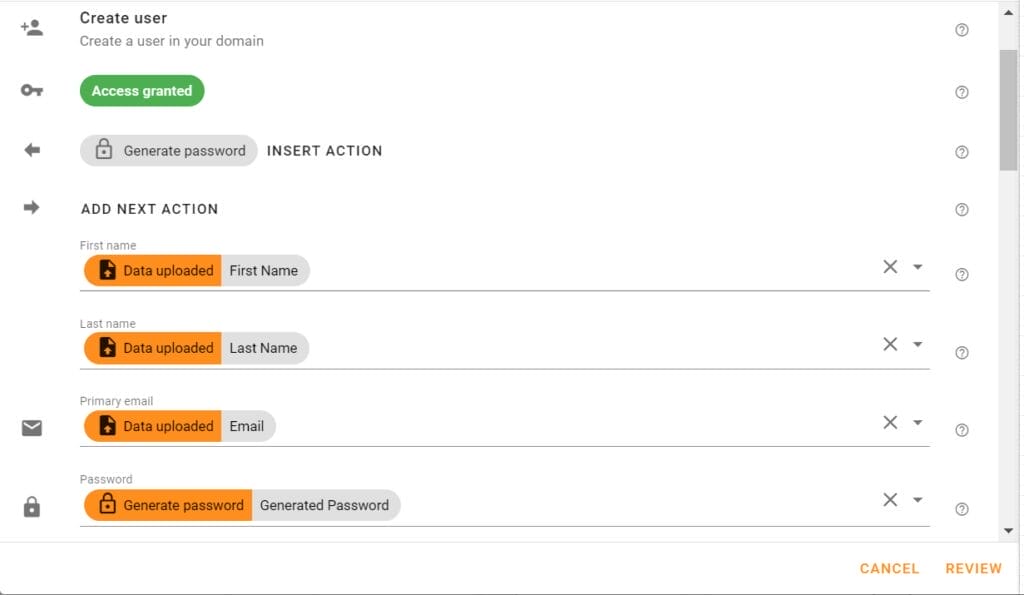 Bulk adding new users in Google workspace using Foresight