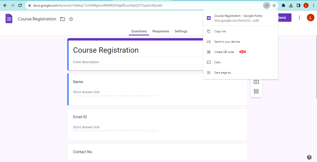 How to Generate QR code for Google Form?