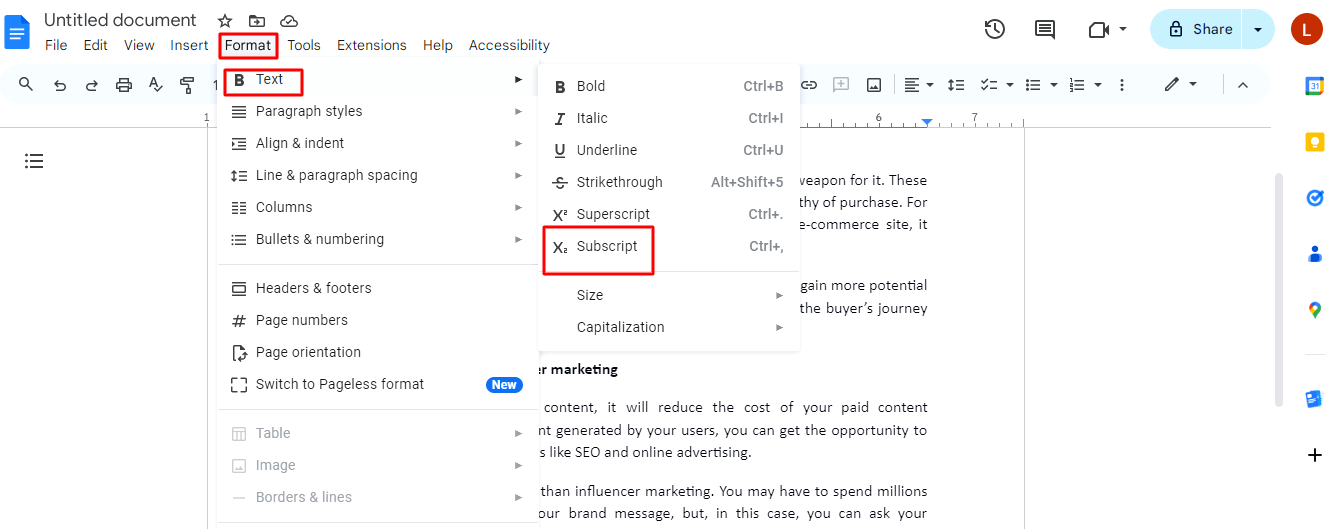 Know All About How to Add Subscript in Google Docs