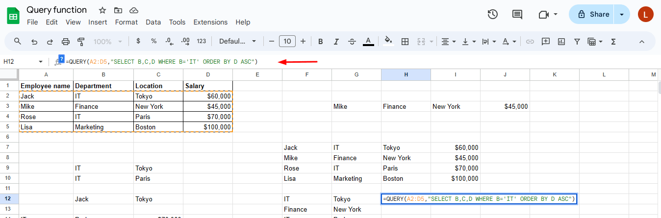 Know All About the QUERY Function in Google Sheets |xFanatical