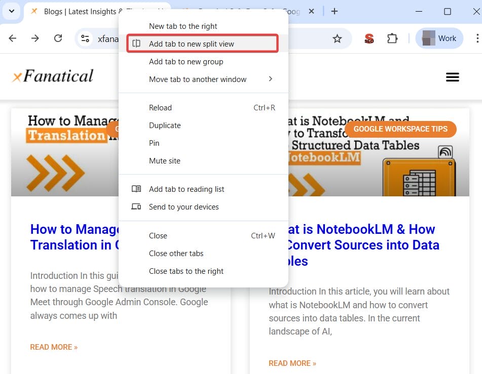 Block Split View Tabs in Google Chrome | xFanatical